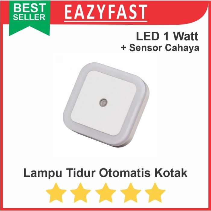 Jual Lampu LED Tidur Otomatis Kotak Sensor Cahaya 1 Watt Steker Colok ...