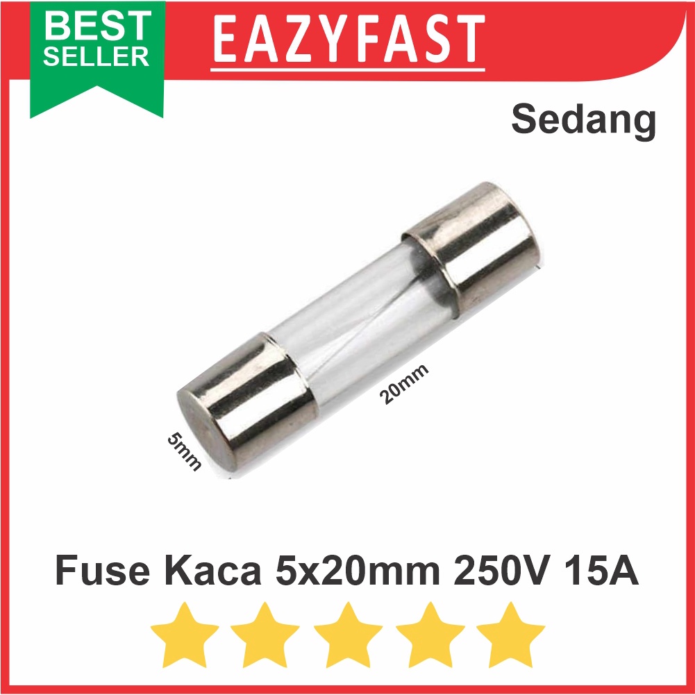 Jual Fuse Kaca Sekring 15A 15 Ampere Tabung Kecil 5x20 5x20mm 5 20 mm 250V | Shopee Indonesia