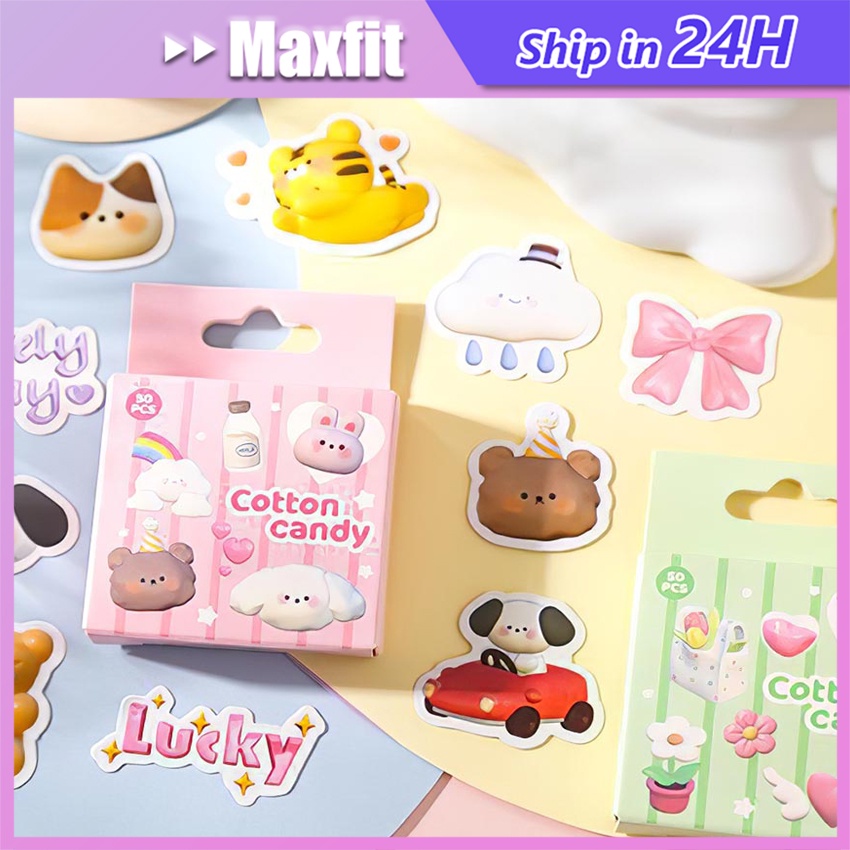 Jual 50Pcs Kawaii Stiker Motif Marshmallow Stiker Kartun Cartoon ...