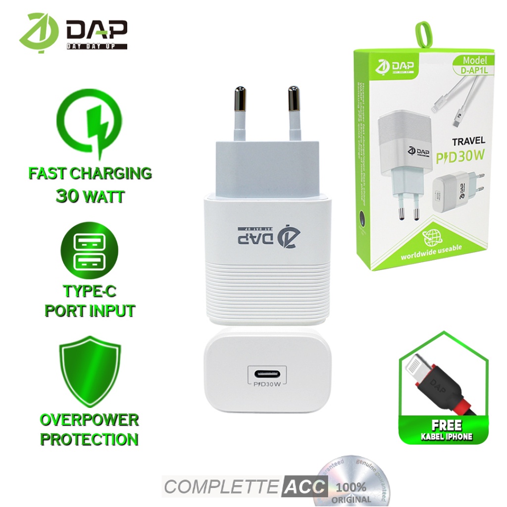 Jual DAP - Adapter Charger PD 30Watt Include Cable Data Type C To ...