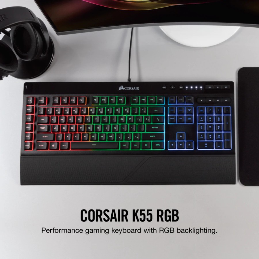Jual Corsair K55 RGB - Streamer Gaming Keyboard | Shopee Indonesia