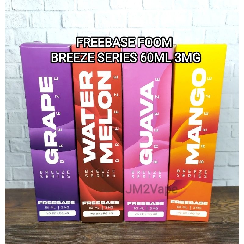 Jual Liquid FREEBASE Foom Breeze Series 60ml 3mg Fruity dingin | Shopee ...