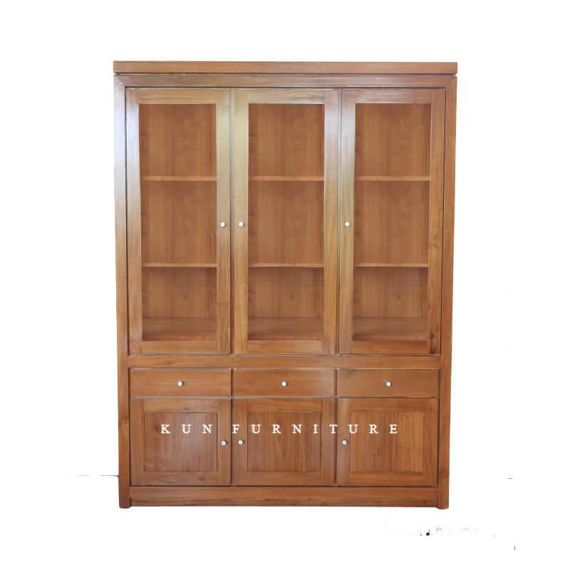 Jual lemari rak buku kitab lemari serbaguna lemari hias kayu jati ...