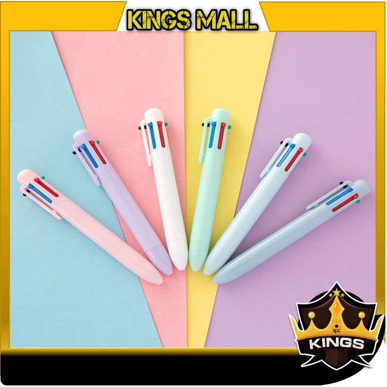 Jual KINGS - S5979 Pulpen Warna Mekanik Pastel Color / 6 In 1 Warna ...