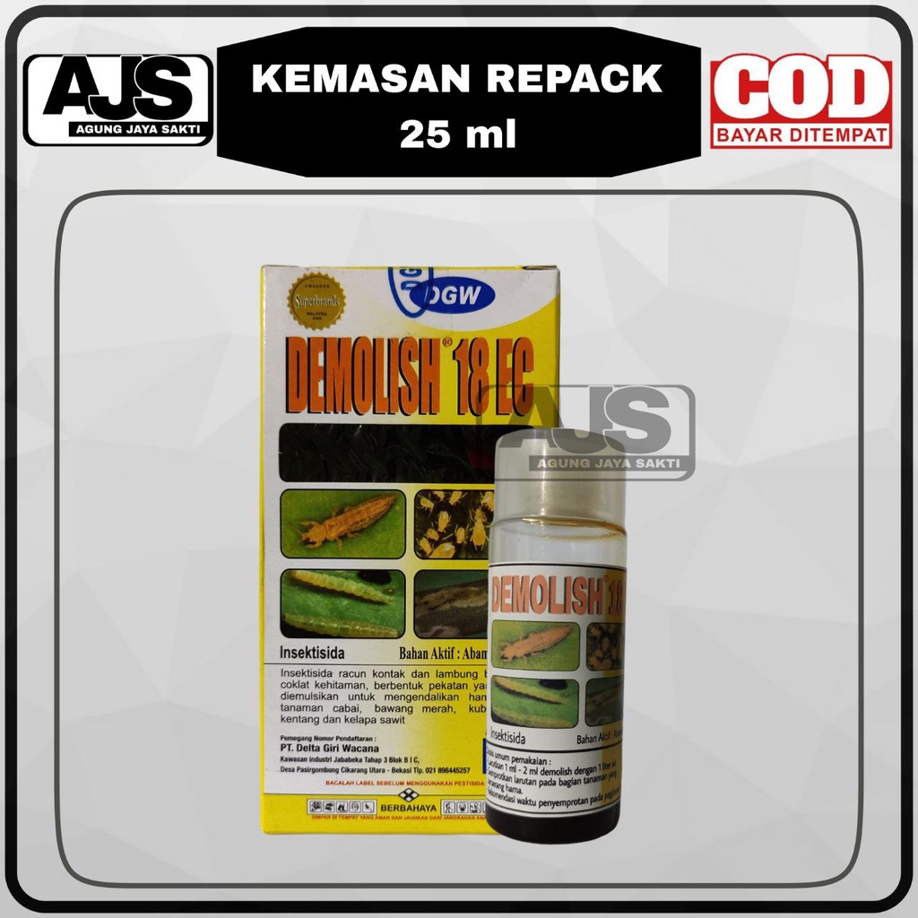 Jual DEMOLISH 18EC repack 25 ml insektisida abamektin pembasmi hama ...