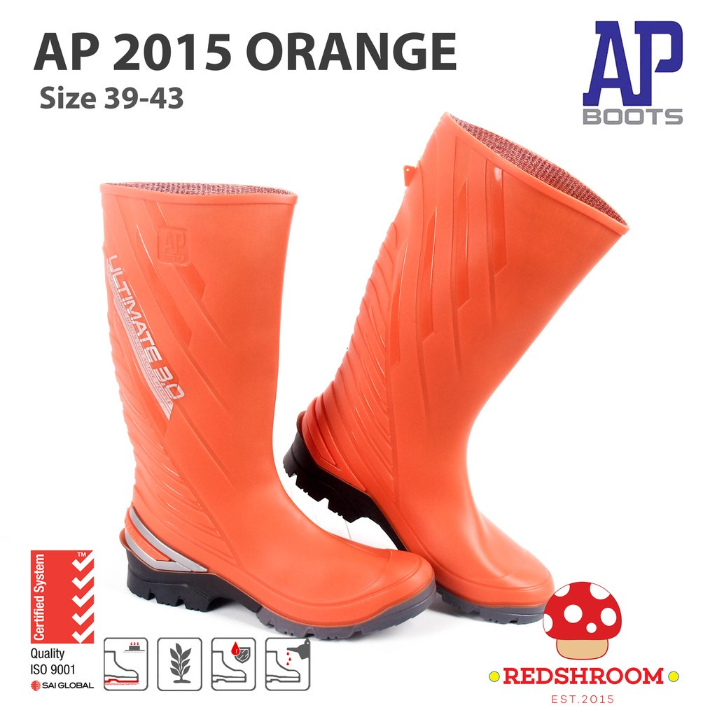 Jual Sepatu Boot Tinggi AP Boots AP ULTIMATE 2015 Orange Karet Lokal ...