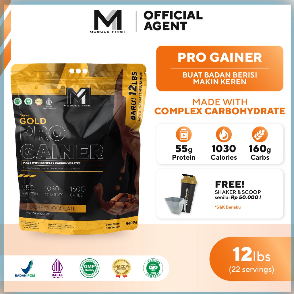 Jual PRO GAINER 12 LBS ORIGINAL M1 GAINER 12 LBS MUSCLE FIRST HALAL ...