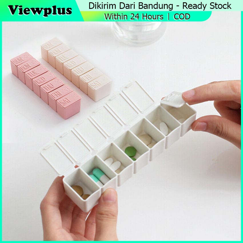 Jual Pil box Tempat Obat 7 sekat Kotak tempat obat pil vitamin 7 day ...