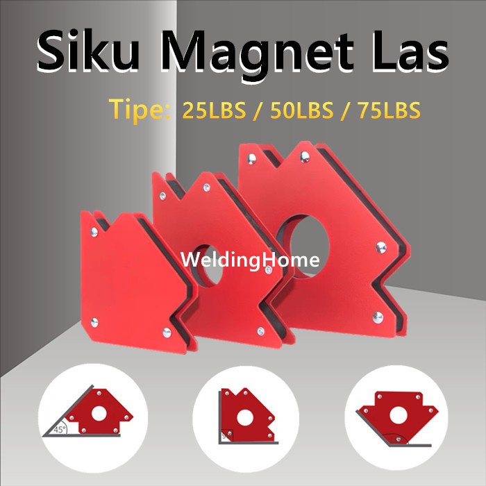 Jual Siku Magnet Las Welding 3" 4" 5" Welding Magnet 25LBS 50LBS 75LBS ...