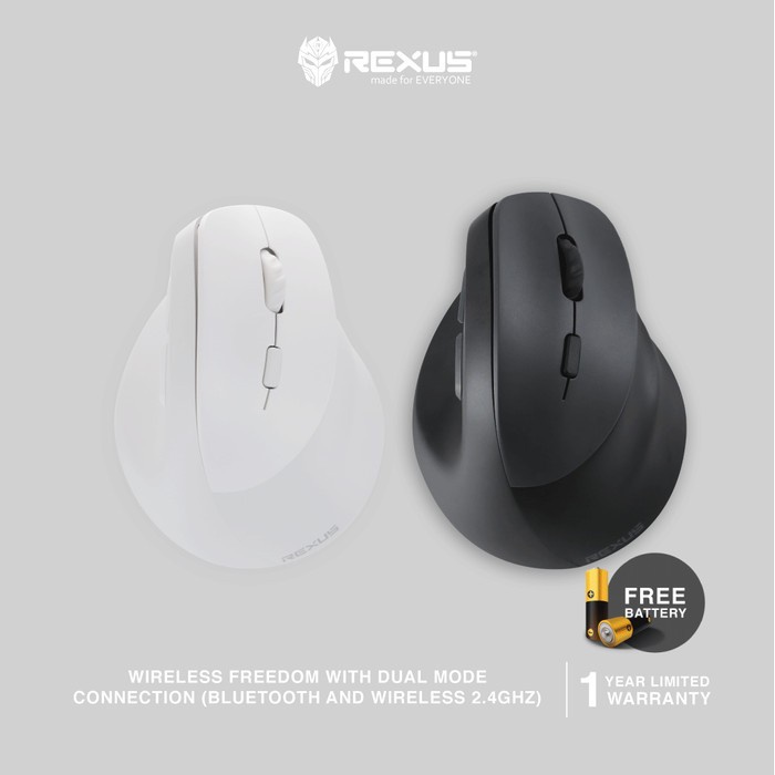 Jual Rexus Clif Vertical Mouse Wireless Dual Mode Connection Cliff ...