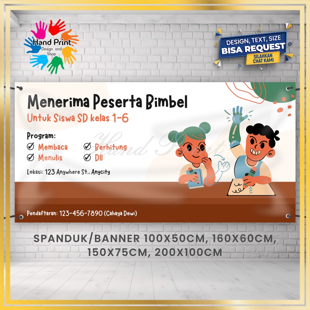 Jual SPANDUK / BANNER / MMT Promosi Penerimaan Peserta Bimbel Kursus ...