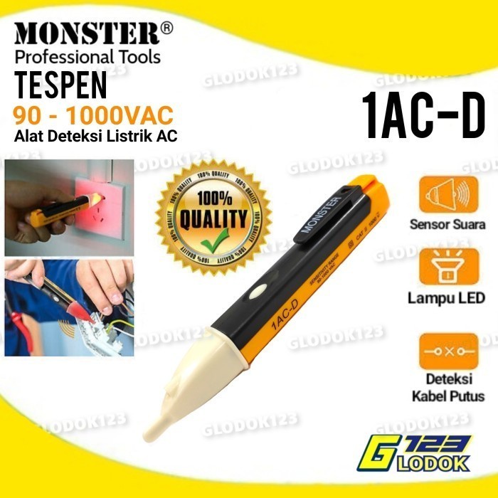 Jual Tespen Bunyi AC Volt Tester Deteksi Kabel Putus Tanpa Sentuh 1AC-D ...