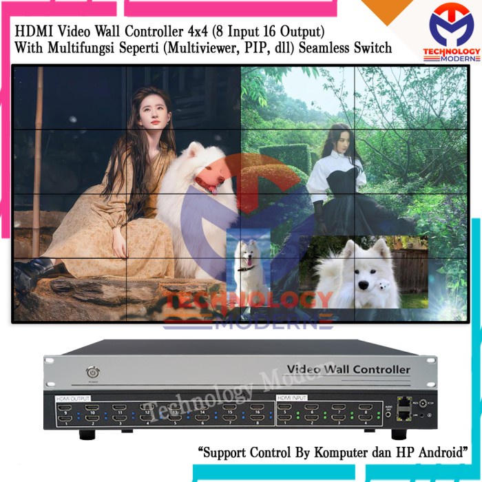 Jual HDMI 4x4 Video Wall Processor For 16 TV (8 Input 16 Output) Seamless - Computer | Shopee ...