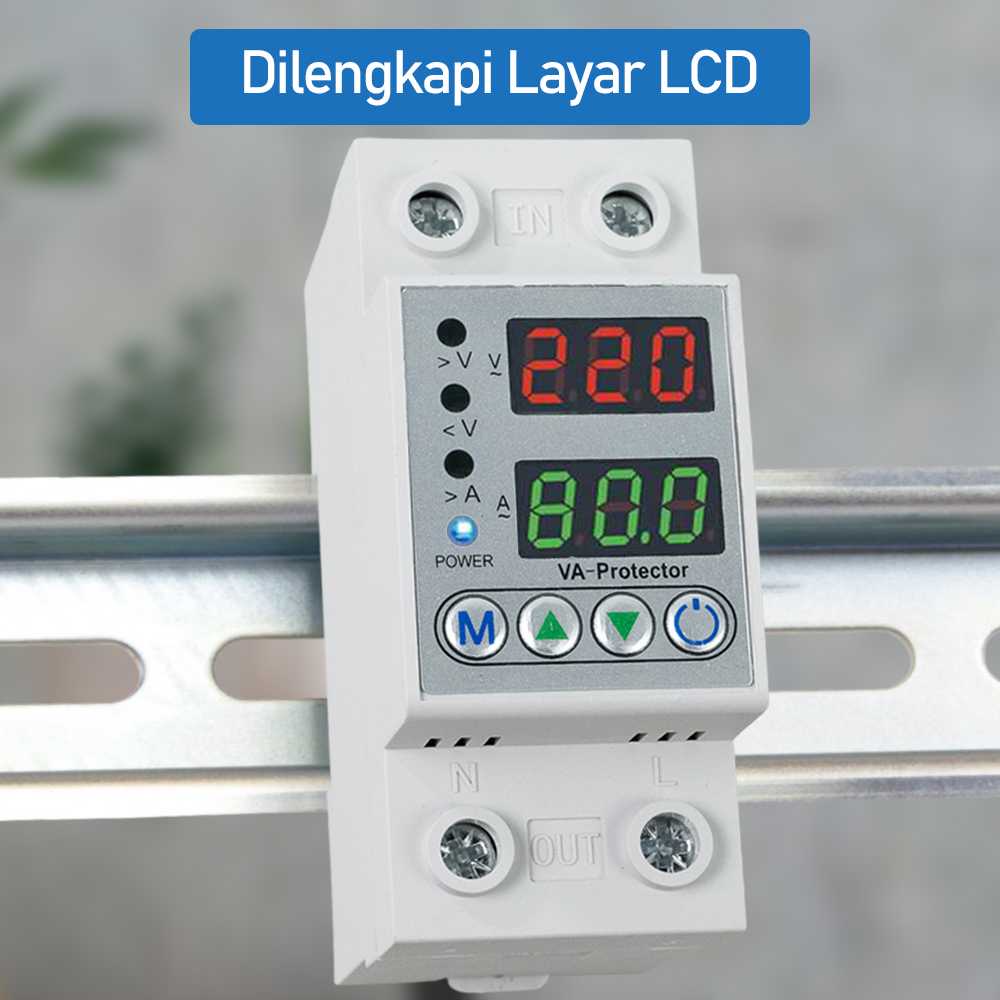 Jual MCB Digital Din Rail Over Voltage Current Protector 220V 40A ...
