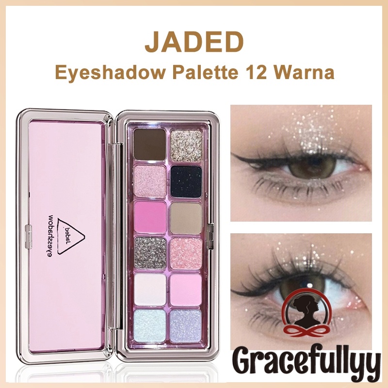 Jual [COD]JADED Eyeshadow Palette 12 Warna Matte Low Saturation ...