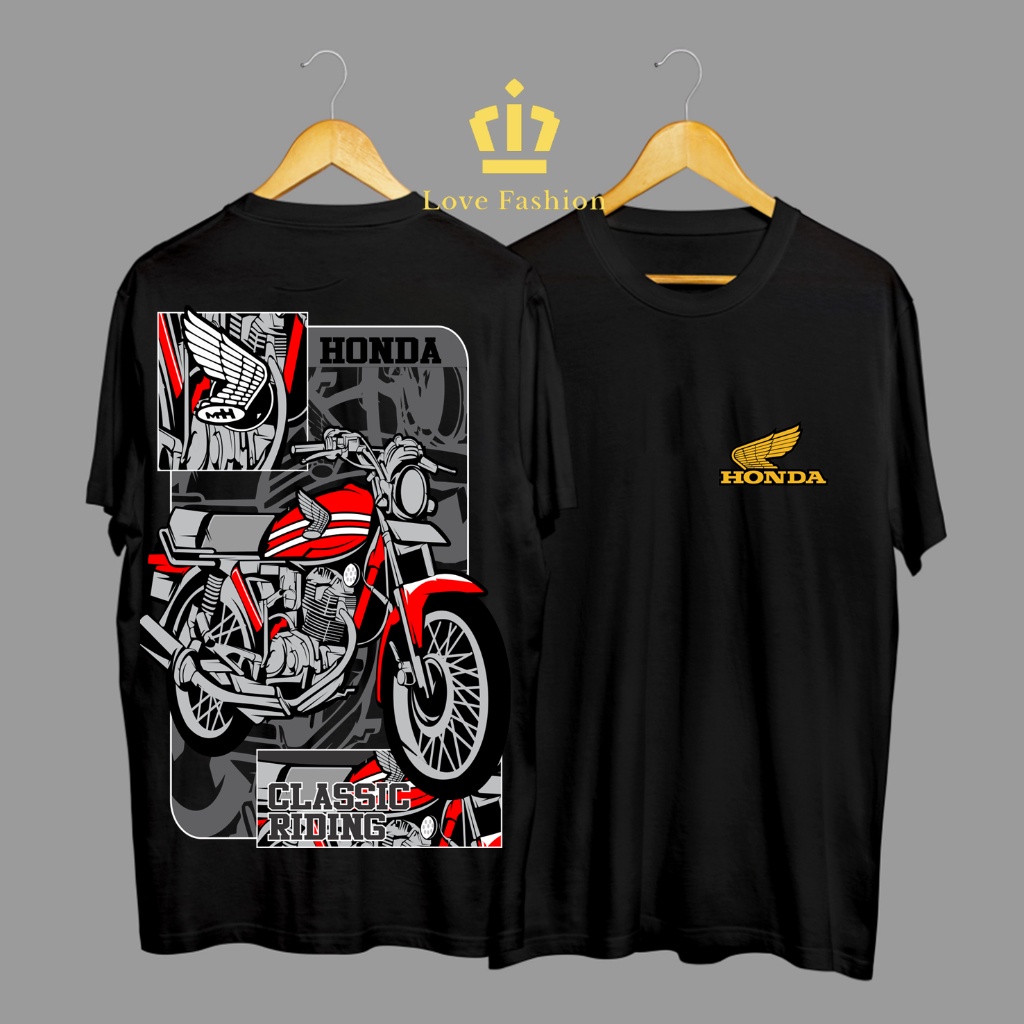 Jual Kaos Tshirt Baju Distro Motor Honda Classic Riding Premium Terbaru | Shopee Indonesia