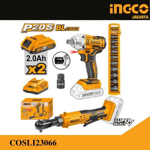 Jual Combo Cordless Impact + Wrench Impact Ratchet Socket INGCO ...