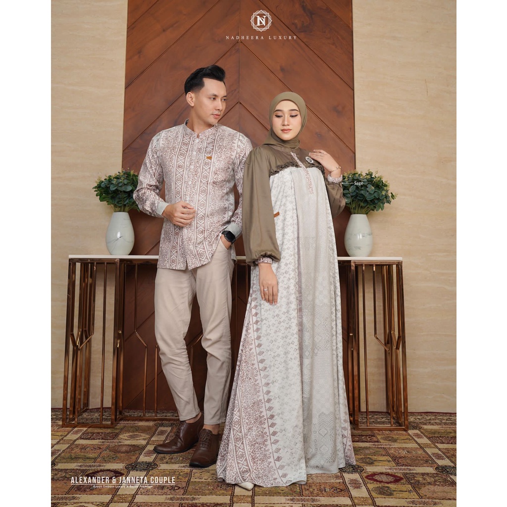 Jual Alexander & Janneta Couple set Sage by Nadheera Luxury | Shopee ...