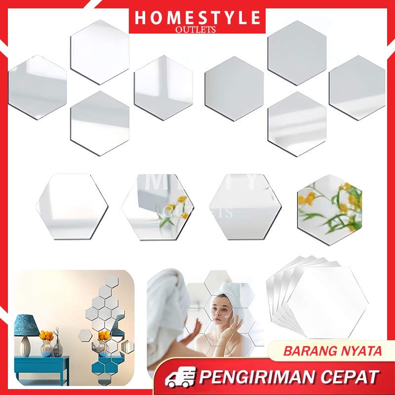 Jual Stiker Cermin Dinding Anti Pecah Segi Enam/ Anti Pecah Segi Enam ...