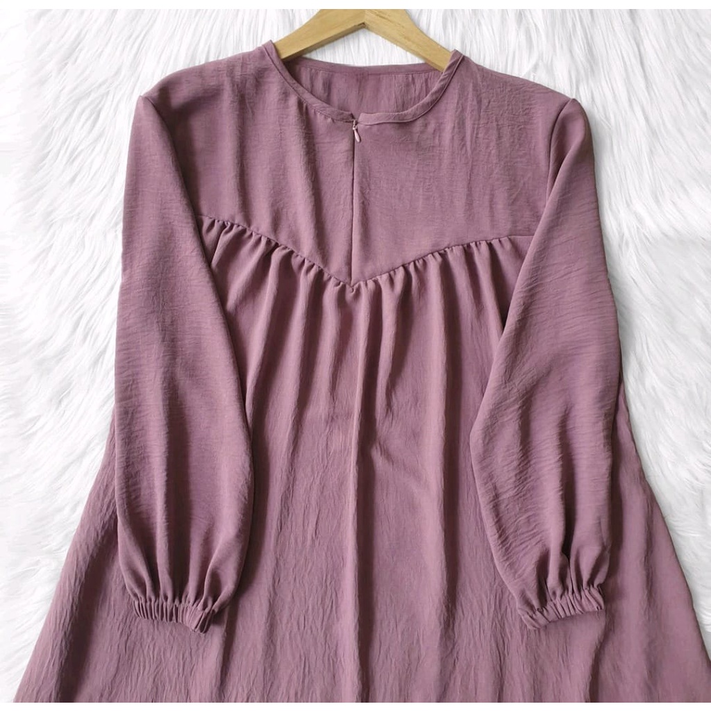 Jual New!! Gamis Wanita Crinkle Airflow Premium / Gamis Polos Fashion ...