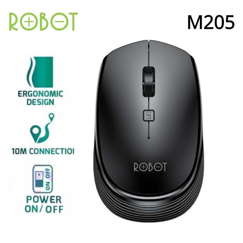 Jual GG ROBOT M205 MOUSE WIRELESS OPTICAL 2.4GhZ 1600 DPI POWER ON/OFF TERMURAH ORIGINAL ...