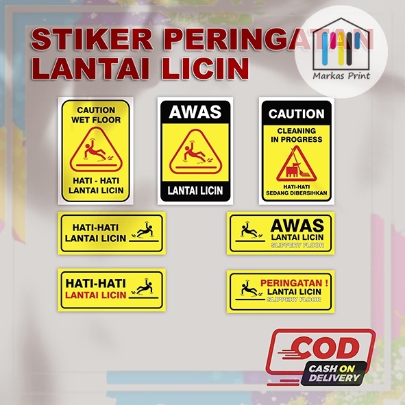 Jual STIKER PERINGATAN LANTAI LICIN | STIKER PERINGATAN | LANTAI LICIN ...