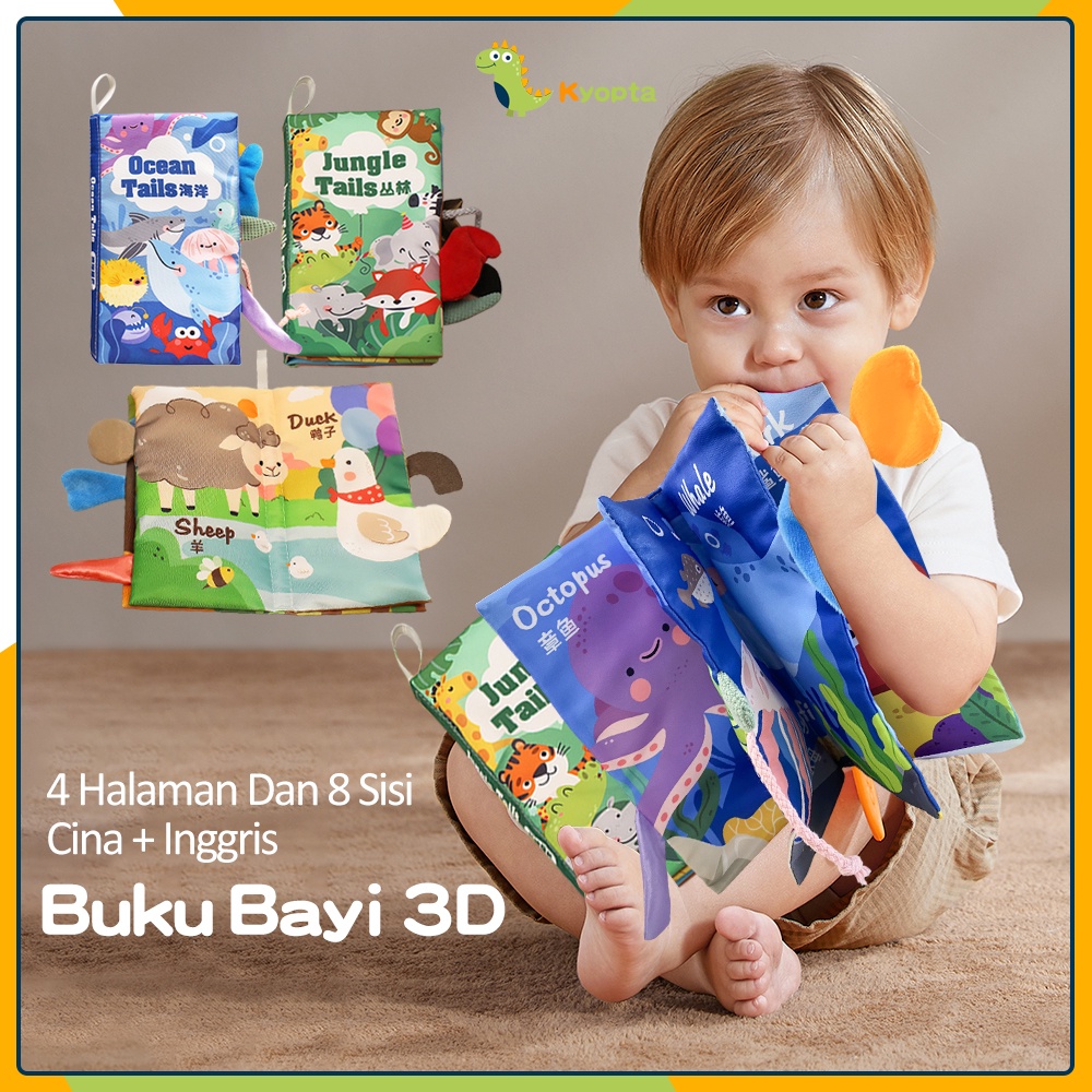 Jual Kyopta Buku bantal bayi 3d Mainan bayi softbook Buku kain bayi ...