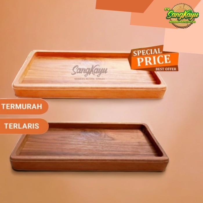 Jual Nampan kayu jati premium 29x17x3cm wooden tray teak wood natural ...