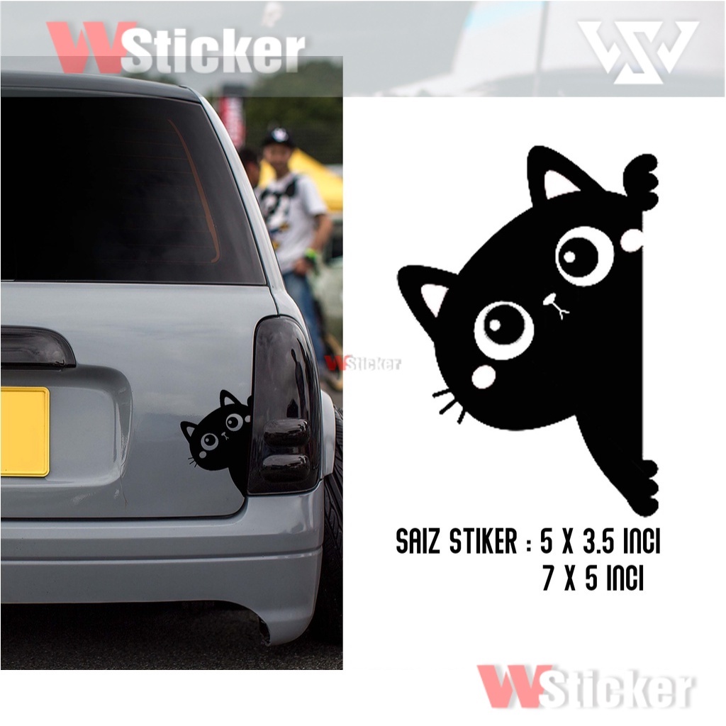 Jual STIKER KUCING 4 / CAT STICKER / KUCING COMEL / STIKER KERETA ...