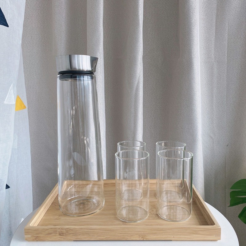 Jual Botol Kulkas Pitcher Teko Kaca Tutup Stainless Steel 1500ml ...