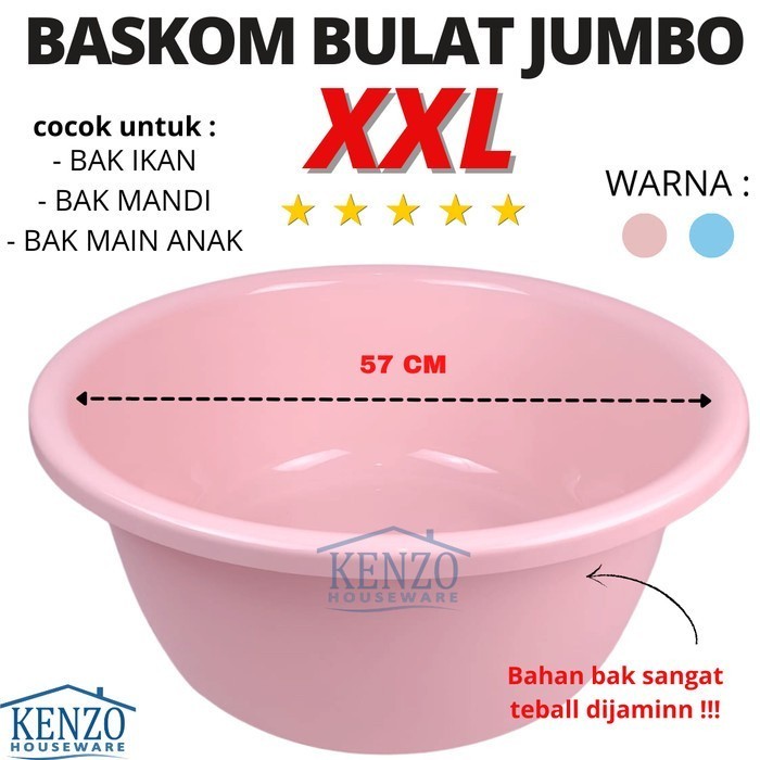 Jual Baskom Bak Bulat 30 60 85 LITER REDHOUSE KARGO Jumbo Plastik Bak ...