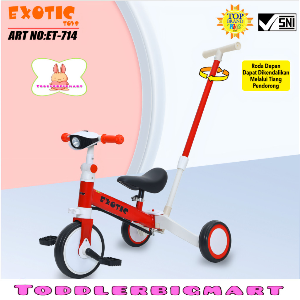 Jual Sepeda Anak Roda Tiga Exotic ET 709-7 / ET 714 / ET 709 Balence Bike Tricycle 4IN1 Ada ...
