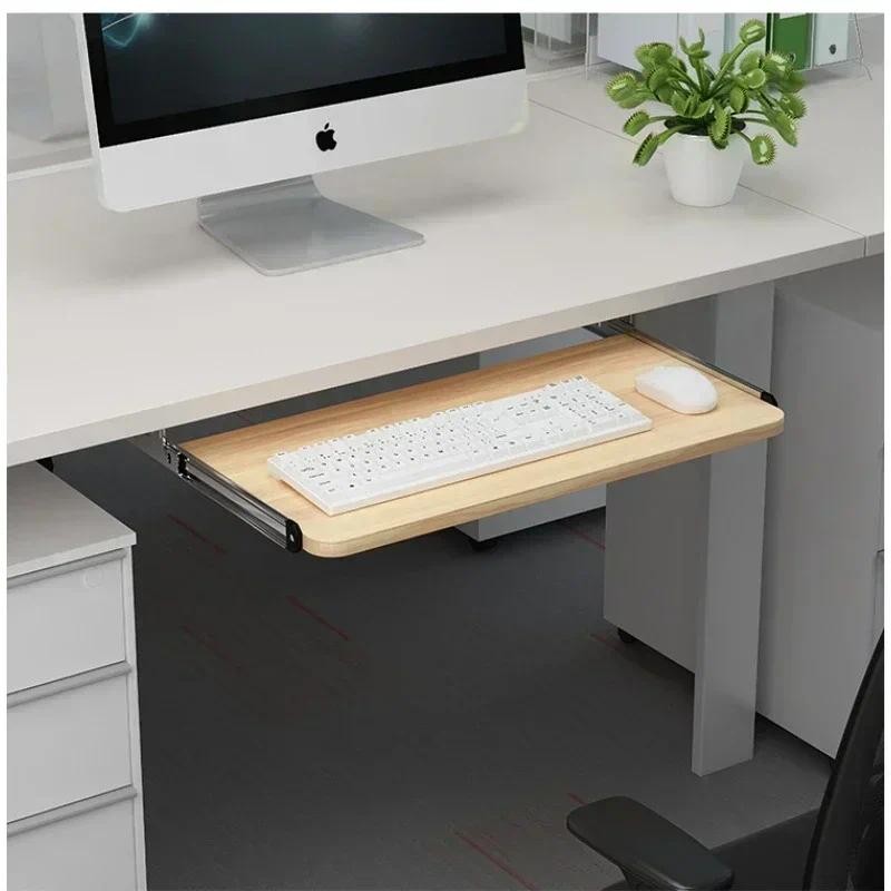 Jual Hidden Computer Table Keyboard Tray Adjustable Wooden Tray Thick Slide Keyboard Towing ...
