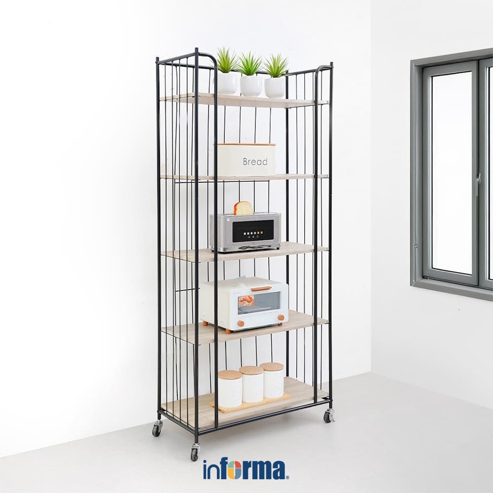 Jual Informa Levi Rak Troli Dapur 5 Tingkat - Cokelat Beech Tempat ...
