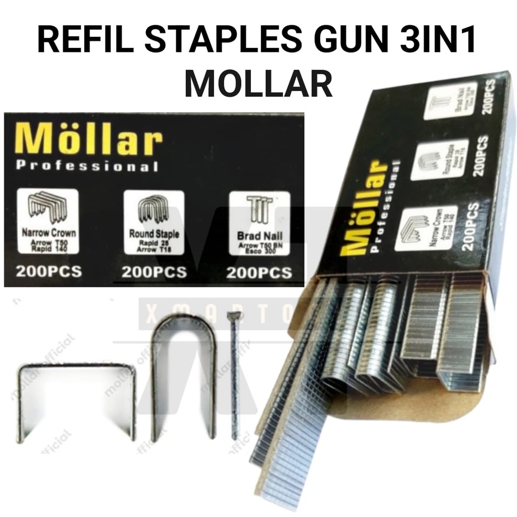 Jual Isi Staples Gun Tucker 3 in 1 MOLLAR / Refil Staples Stapler ...