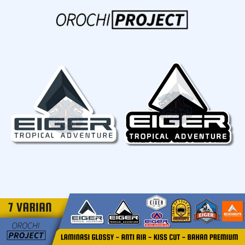 Jual Sticker Stiker Brand Logo EIGER Tropical Adventure Vinyl Glossy ...