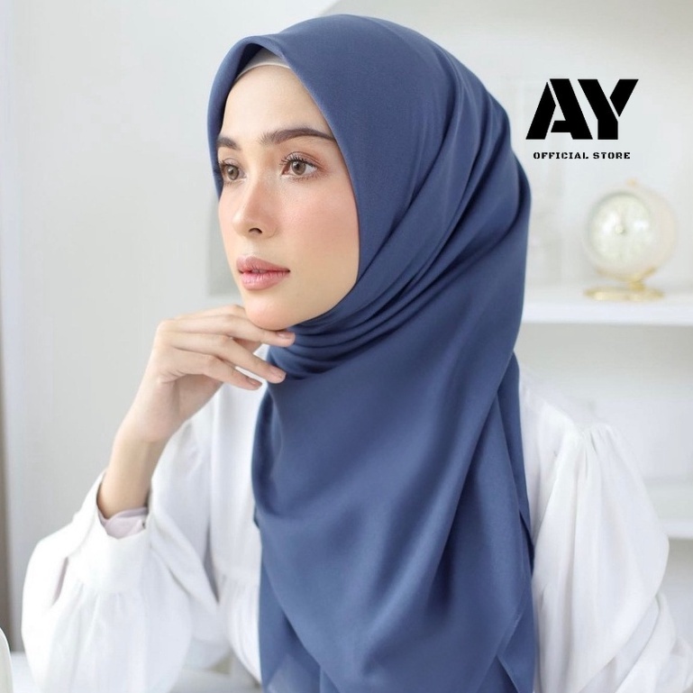 Jual kerudung jilbab segiempat bella square premium bahan polycotton size 115x115 jahit tepi ...