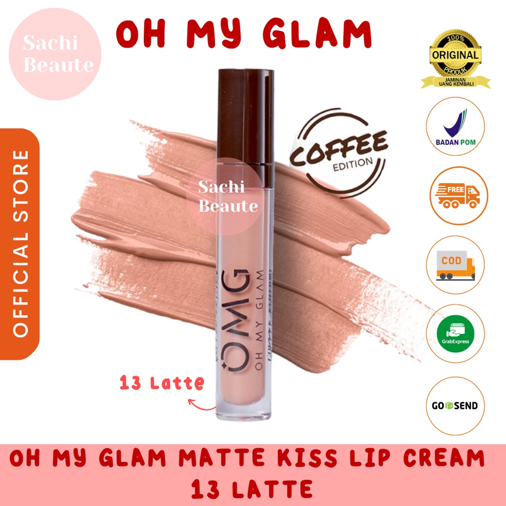 Jual OMG OH MY GLAM Matte Kiss Lip Cream 13 Latte 3.5 g - Lipstick ...