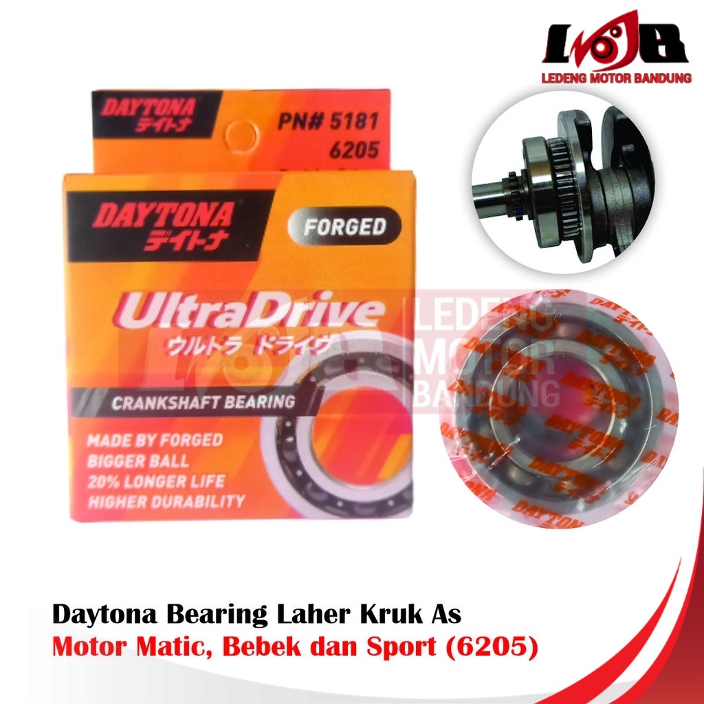 Jual Daytona Bearing Laher Kruk As 6205 Motor Matic Bebek Sport Bearing ...