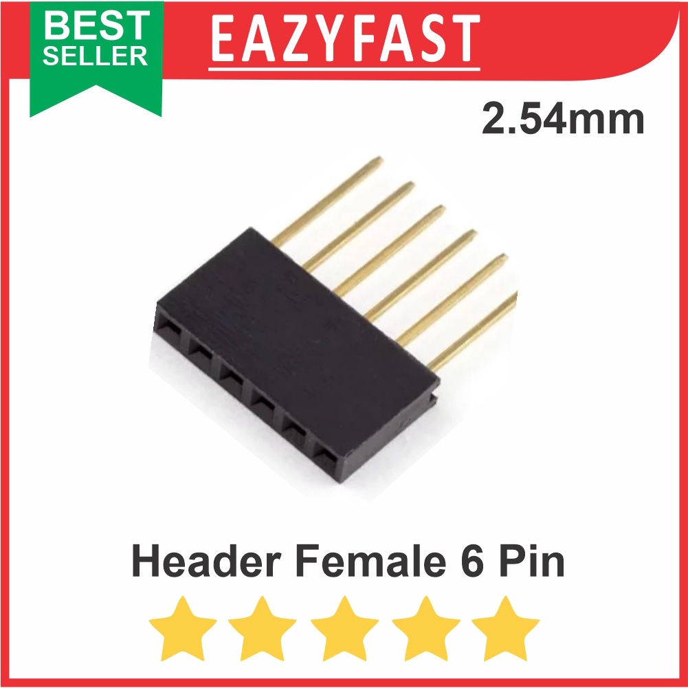 Jual Pin Header Male Female Long 6 Pin 6P Stackable Arduino Shield PCB ...