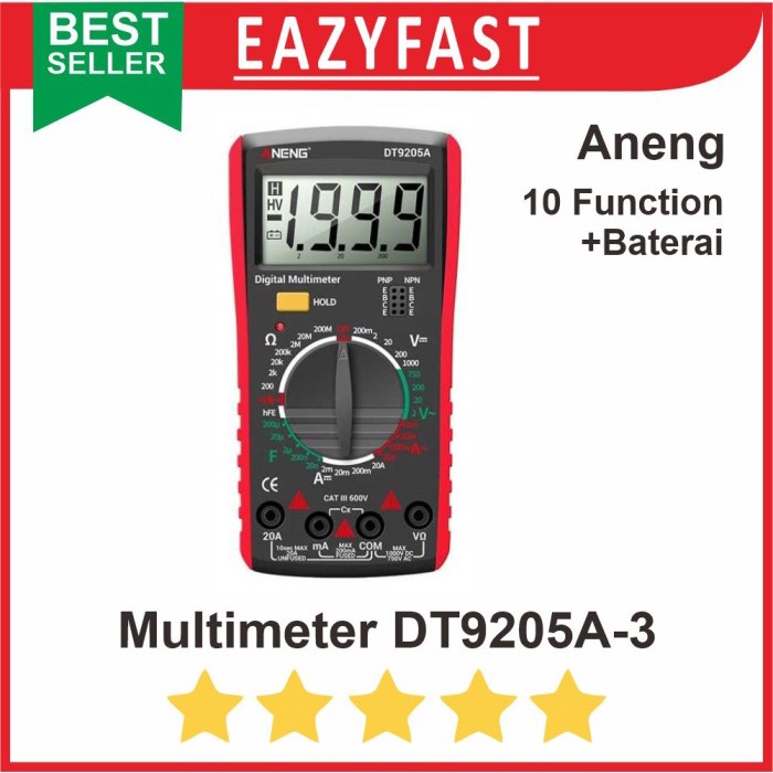 Jual Multimeter Digital DT-9205A 9205 Avo Volt Ampere Ohm Multi Meter | Shopee Indonesia