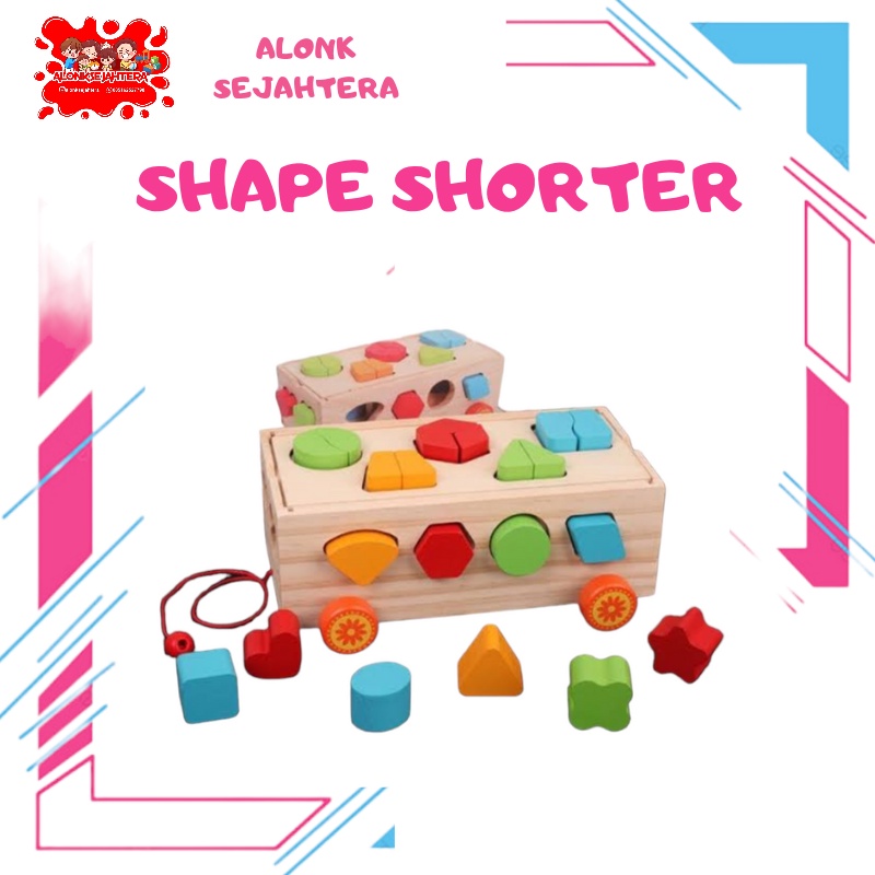 Jual [BIG SALE] Shape Sorter Car Shape Wooden Matching Car Mainan Balok ...