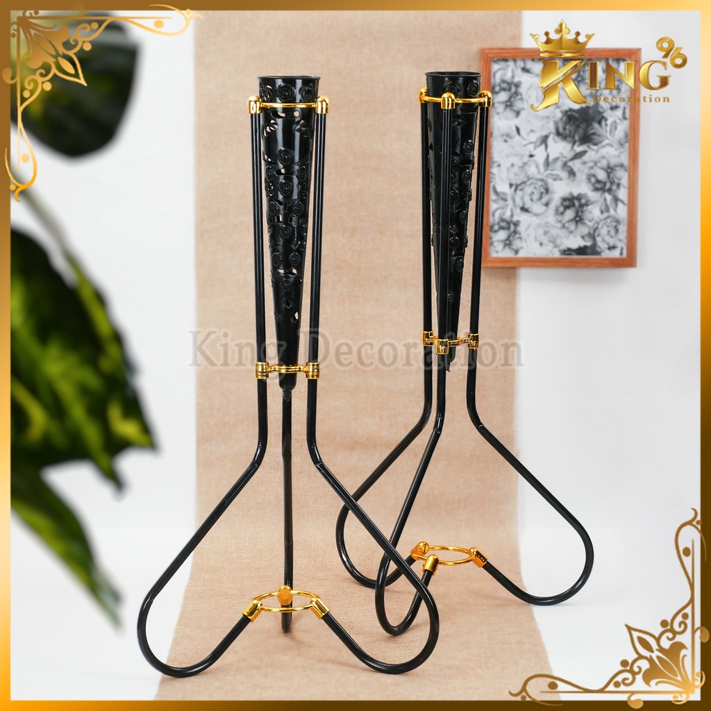 Jual Vas Bunga Segitiga Pot Kerucut Kaki Besi Import Standing Corong ...