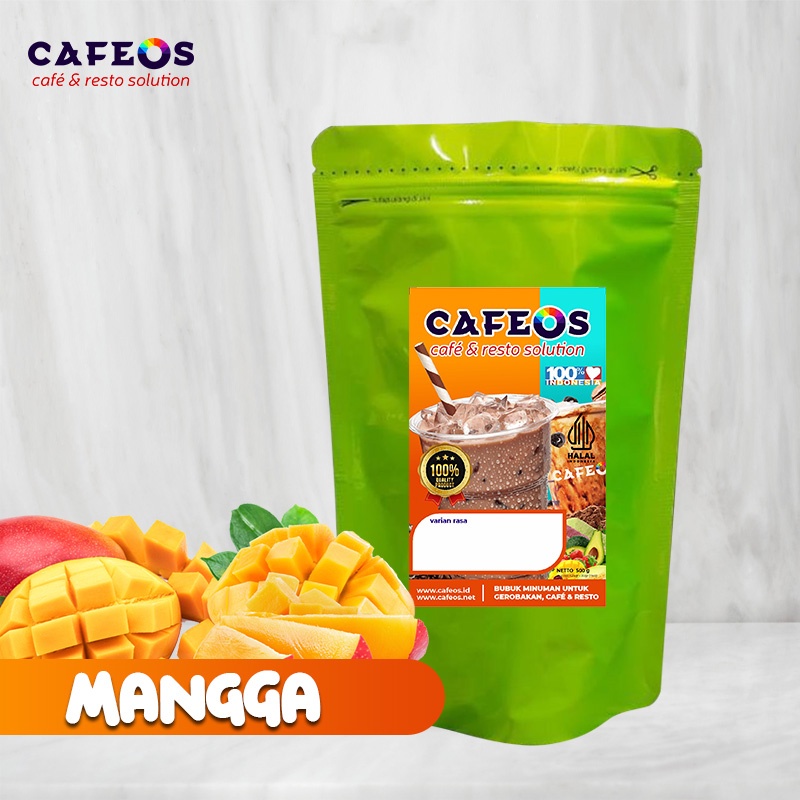 Jual Bubuk Minuman Fruit Rasa Mangga Cafeos Powder Drink Kemasan 500 ...