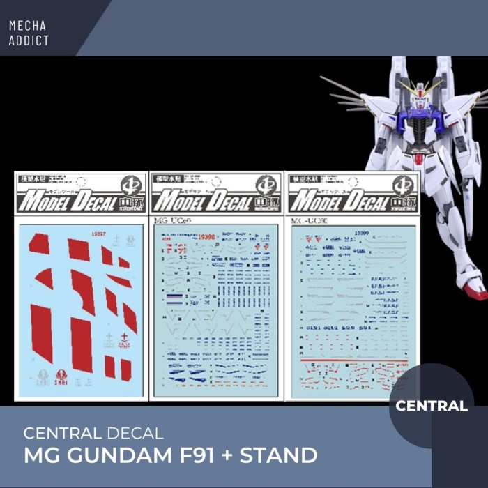 Jual Water Slide Decal MG GUNDAM F91 VSBR + BASE DECAL By Central ...