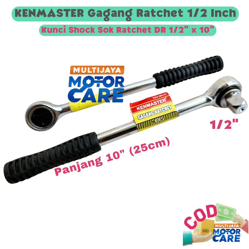 Jual Kenmaster Gagang Ratchet 1/2" Stang Kunci Shock Sok Rachet 1/2 x ...