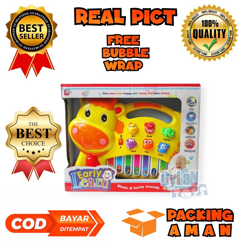 Jual PROMO BISA COD 1601 MAINAN PIANO ANIMAL ANAK KARAKTER SAPI BISA ...