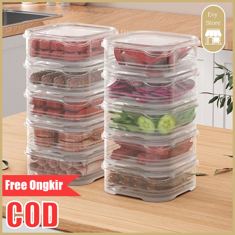 Jual Evy Store COD Kotak Penyimpanan Makanan Kotak Transparan Organizer ...