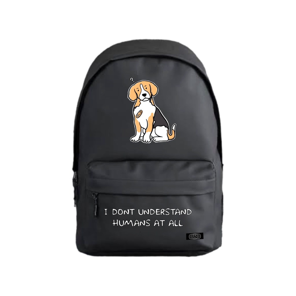 Jual CONFUSED BEAGLE BACKPACK // BLACK | Shopee Indonesia