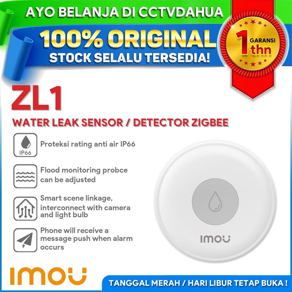 Jual IMOU ZL1 WATER LEAK SENSOR / DETECTOR ZIGBEE GARANSI RESMI 1 TAHUN ...
